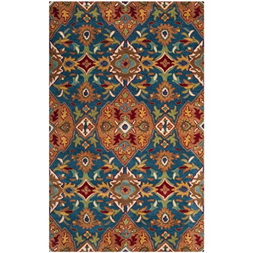 SAFAVIEH Heritage Collection 8' x 10' Camel / Blue HG653A Handmade Traditional Oriental Premium Wool Area Rug