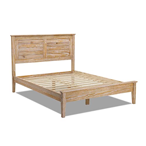 Grain Wood Furniture Greenport Solid Wood Platform Bed, Full Size, Brushed Driftwood