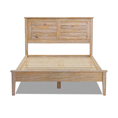 Grain Wood Furniture Greenport Solid Wood Platform Bed, Full Size, Brushed Driftwood