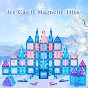 HOOLYUK 84Pcs Magnetic Tiles, Magnetic Building Blocks Princess Pretend Toys for Kids, Educational Learning Toys Building Tiles for Boys Girls Toddlers Children 3 4 5 6 7 8 Year Old for Birthday Gift