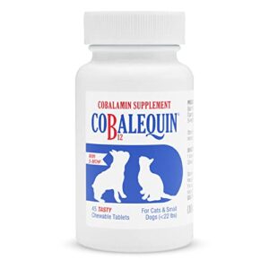 nutramax cobalequin b12 supplement for cats and small dogs, 45 chewable tablets