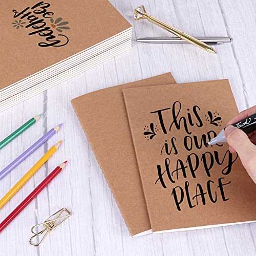 EOOUT 48pcs A5 Kraft Paper Notebooks, Journal Notebooks Bulk, Blank Paper, 60 Pages, 80GSM, 8.3 X 5.5 Inch, Travel Journal Set, for Travelers, Students and Office Supplies