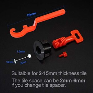 Tile Leveling System Kit with 100pcs Tile Leveler & 2 Special Wrenches & 500pcs 2mm Tile Spacers