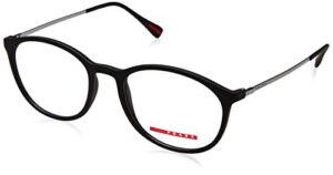 prada linea rossa ps 04hv men’s eyeglasses black rubber 53