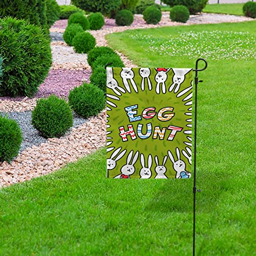 My Little Nest Seasonal Garden Flag Funny Bunny Easter Egg Hunt Vertical Garden Flags Double Sided for Home Farmhouse Yard Holiday Flag Outdoor Decoration Banner 12"x18"