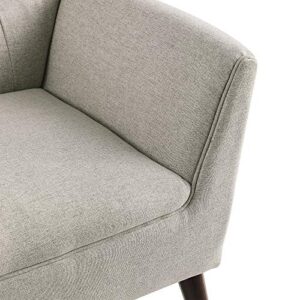 HOMCOM Traditional Living Room Chair, Armchair with Button Tufted Polygonal Straight Back, Single Sofa with Thick Padding, Light Grey