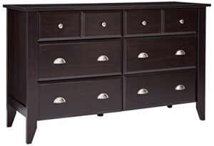 sauder shoal creek dresser, jamocha wood finish