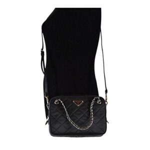 Prada Womens Bandoliera Black Tessuto Nylon Quilted Medium Crossbody Bag