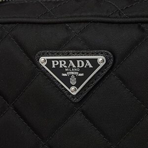 Prada Womens Bandoliera Black Tessuto Nylon Quilted Medium Crossbody Bag