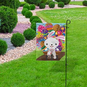 My Little Nest Seasonal Garden Flag Easter Bunny Deliver Eggs Vertical Garden Flags Double Sided for Home Farmhouse Yard Holiday Flag Outdoor Decoration Banner 12"x18"