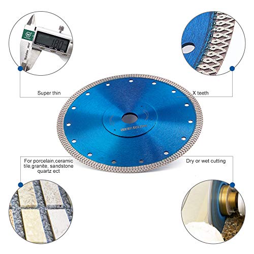 8” Super Thin Diamond Tile Blade Porcelain Saw Blade for Cutting Porcelain Tile Granite Marbles (8")