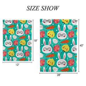 My Little Nest Seasonal Garden Flag Easter Bunnies Eggs Double Sided Vertical Garden Flags for Home Yard Holiday Flag Outdoor Decoration Farmhouse Banner 12"x18"