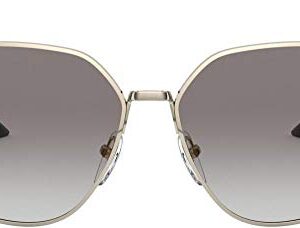 Prada PR 60XS AAV0A7 Pale Gold Black Metal Butterfly Sunglasses Grey Gradient Lens