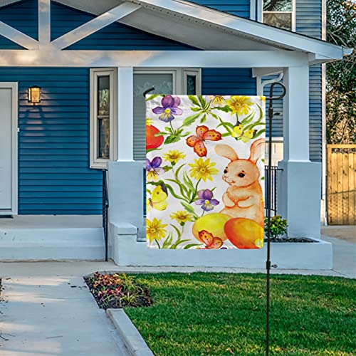 My Little Nest Seasonal Garden Flag Easter Bunny Spring Butterflies Vertical Garden Flags Double Sided for Home Farmhouse Yard Holiday Flag Outdoor Decoration Banner 12"x18"