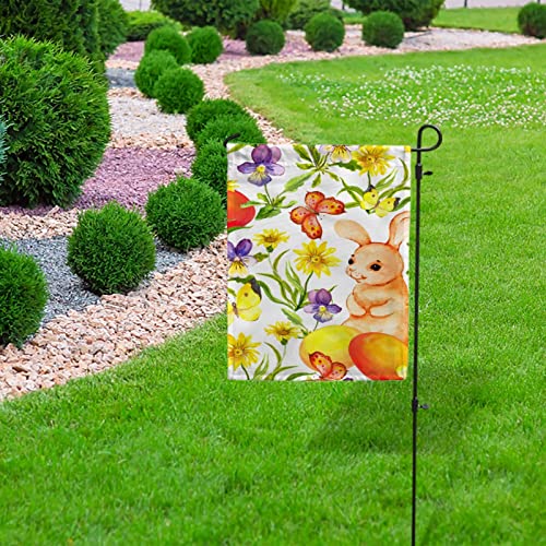 My Little Nest Seasonal Garden Flag Easter Bunny Spring Butterflies Vertical Garden Flags Double Sided for Home Farmhouse Yard Holiday Flag Outdoor Decoration Banner 12"x18"