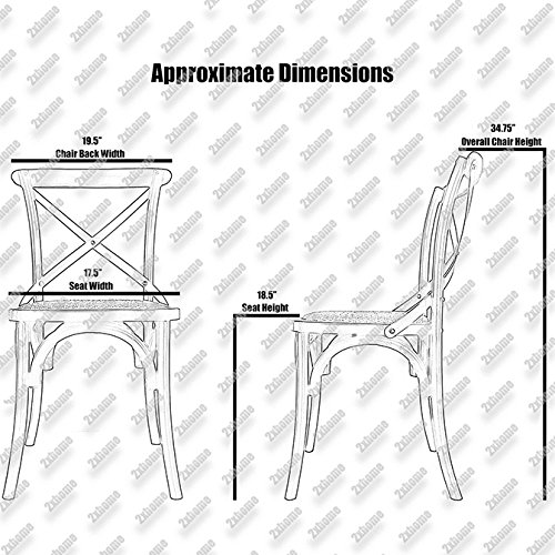 2xhome Set of 2 Natural Mid Century Modern Farmhouse Antique Cross Back Chair with X Back Assembled Solid Real Wooden Frame Antique Style Dining Chair Side for Accent Chairs Woven Kitchen Task Work