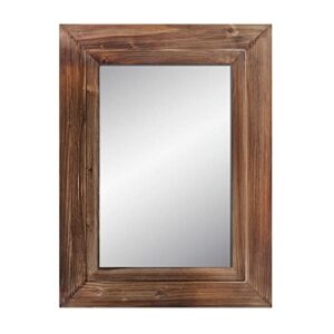 barnyard designs 24×32 dark wood farmhouse wall mirror, wooden large rustic wall mirror, bedroom mirrors for wall decor, decorative dark wood wall mirror living room or bathroom vanity, brown