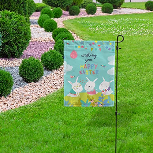 My Little Nest Seasonal Garden Flag Easter Bunnies Vertical Garden Flags Double Sided for Home Farmhouse Yard Holiday Flag Outdoor Decoration Banner 12"x18"