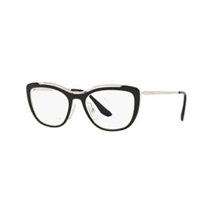 prada pr 04vv women’s eyeglasses black/ivory 51