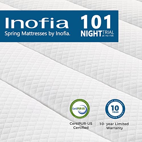 Inofia Full Mattress, 12 Inch Hybrid Innerspring Full Mattress in a Box, Cool Bed with Breathable Soft Knitted Fabric Cover, 101 Risk-Free Nights Trial, Full Size