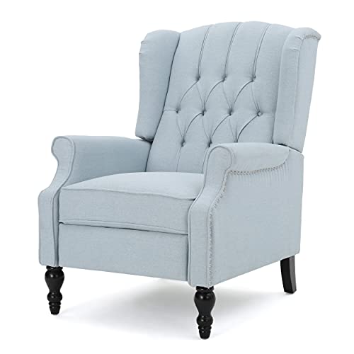 Christopher Knight Home Walter Fabric Recliner, Light Sky Dimensions: 34.75”D x 28.00”W x 41.25”H