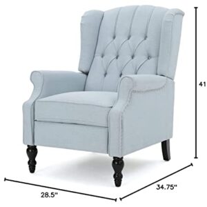 Christopher Knight Home Walter Fabric Recliner, Light Sky Dimensions: 34.75”D x 28.00”W x 41.25”H