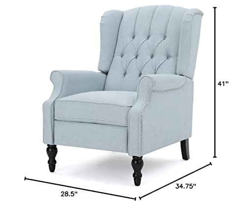 Christopher Knight Home Walter Fabric Recliner, Light Sky Dimensions: 34.75”D x 28.00”W x 41.25”H