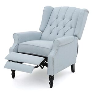 Christopher Knight Home Walter Fabric Recliner, Light Sky Dimensions: 34.75”D x 28.00”W x 41.25”H