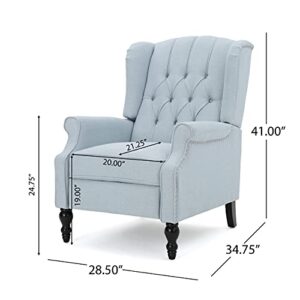 Christopher Knight Home Walter Fabric Recliner, Light Sky Dimensions: 34.75”D x 28.00”W x 41.25”H