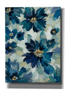 epic graffiti ‘inky floral i’ by silvia vassileva, canvas wall art, 40″x54″