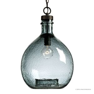 Urban Ambiance Luxury Modern Farmhouse Pendant Light, Medium Size: 20.375" H x 13" W, with Mediterranean Style Elements, Olde Bronze Finish, UHP2771 from The Hobart Collection