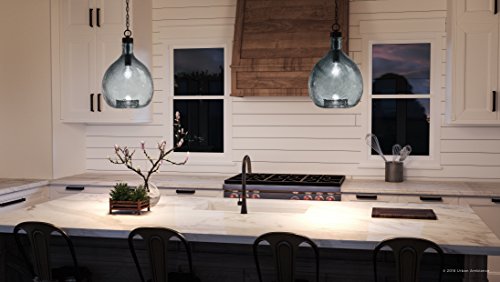 Urban Ambiance Luxury Modern Farmhouse Pendant Light, Medium Size: 20.375" H x 13" W, with Mediterranean Style Elements, Olde Bronze Finish, UHP2771 from The Hobart Collection