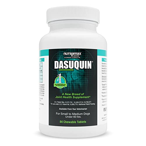 Nutramax Dasuquin Joint Health Supplement for Small to Medium Dogs - With Glucosamine, Chondroitin, ASU, Boswellia Serrata Extract, Green Tea Extract, 84 Chewable Tablets