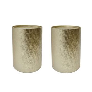 christopher knight home kaylee modern round hammered iron accent table (2 pack) -gold