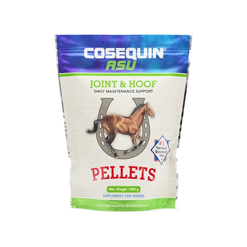 Nutramax Cosequin ASU Joint & Hoof Pellets Joint Health Supplement for Horses - Pellets with Glucosamine, Chondroitin, MSM, and Biotin, 1200 Grams