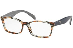 prada pr18tvf – co51o1 eyeglasses havana/ears avio blue frame w/demo lens 53 mm