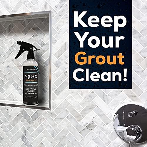 AQUA-X 16 Oz. Grout Sealer, Clear Grout and Tile Sealer, Natural Finish, Professional Grade, Indoor & Outdoor, Fast Dry and Long Lasting Protection