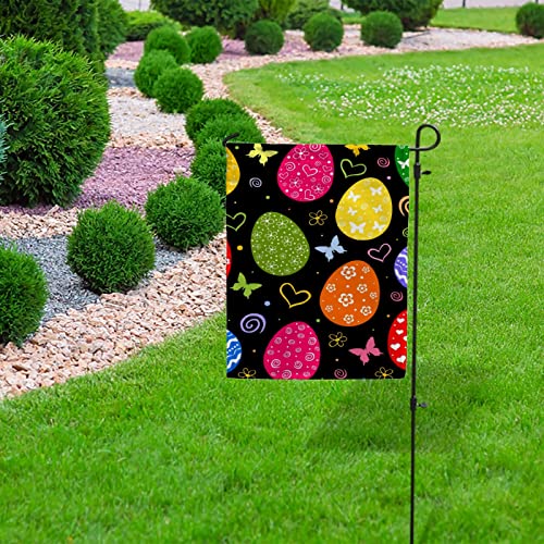 My Little Nest Seasonal Garden Flag Easter Eggs Butterfly Vertical Garden Flags Double Sided for Home Farmhouse Yard Holiday Flag Outdoor Decoration Banner 12"x18"