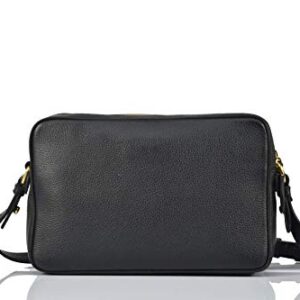 Prada Women's Black Bandoliera Vitello Phenix Leather Crossbody Bag 1BH079