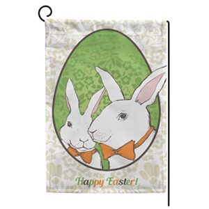 my little nest seasonal garden flag happy easter bunny egg vertical garden flags double sided for home farmhouse yard holiday flag outdoor decoration banner 12″x18″