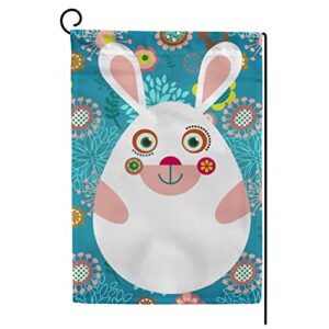 my little nest seasonal garden flag happy easter bunny double sided vertical garden flags for home yard holiday flag outdoor decoration farmhouse banner 12″x18″