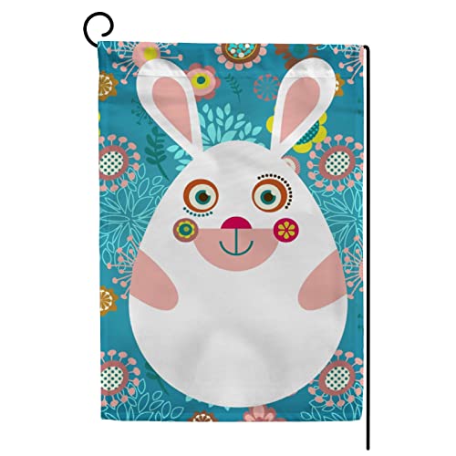 My Little Nest Seasonal Garden Flag Happy Easter Bunny Double Sided Vertical Garden Flags for Home Yard Holiday Flag Outdoor Decoration Farmhouse Banner 12"x18"