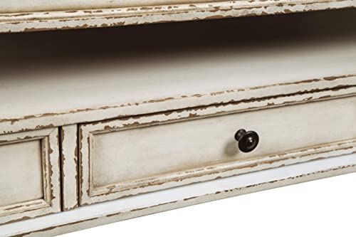 Signature Design by Ashley Realyn Vintage Farmhouse Rectangular Lift Top Coffee Table with Storage Drawer, White & Brown