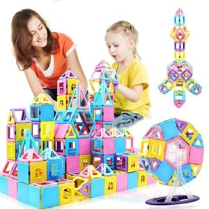 dumma magnetic tiles for kids age 3-6 magnetic building blocks set toys for boys girls 3d preschool educational stem toys tiles christmas birthday gifts for toddlers children 3 4 5 6 7 8 year old