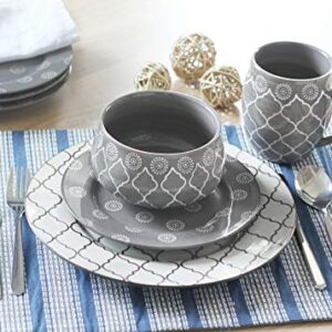 MOROCCAN GREY 16 PIECE DINNERWARE SET