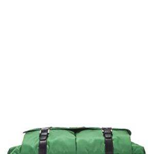 Prada, Pre-Loved Green Tessuto Double Buckle Messenger Large, Green