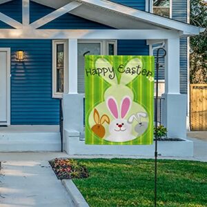 My Little Nest Seasonal Garden Flag Appy Easter Three Rabbits Vertical Garden Flags Double Sided for Home Farmhouse Yard Holiday Flag Outdoor Decoration Banner 12"x18"