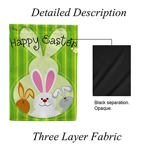 My Little Nest Seasonal Garden Flag Appy Easter Three Rabbits Vertical Garden Flags Double Sided for Home Farmhouse Yard Holiday Flag Outdoor Decoration Banner 12"x18"