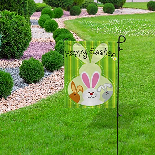 My Little Nest Seasonal Garden Flag Appy Easter Three Rabbits Vertical Garden Flags Double Sided for Home Farmhouse Yard Holiday Flag Outdoor Decoration Banner 12"x18"