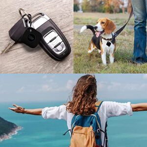 Silicone Case for Tile Mate 2022 Tracker, Scratch Shock Cover with Keychain, Finder and Item Locator Soft Protection Sleeve Skin Cover for Carabiner, Keys, Bags, Cat Dog Collar Holder, Black